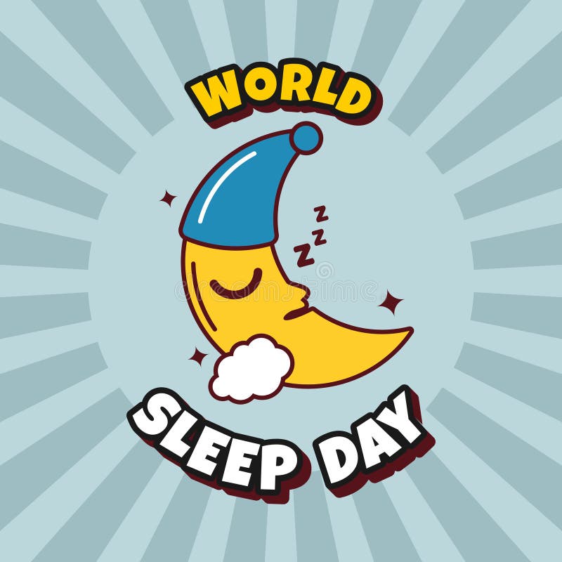 World Sleep Day Retro Style Vector Design Stock Vector - Illustration ...