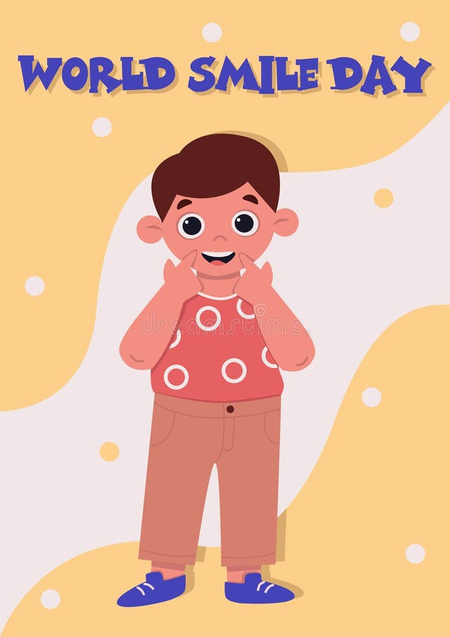 World Smile Day Card with Little Smiling Boy. Stock Vector ...