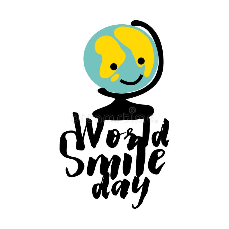 World Smile Day Background Illustration with Happy Smile Planet Earth ...