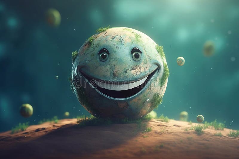 World Smile Day. Planet Earth is Smiling Stock Illustration ...