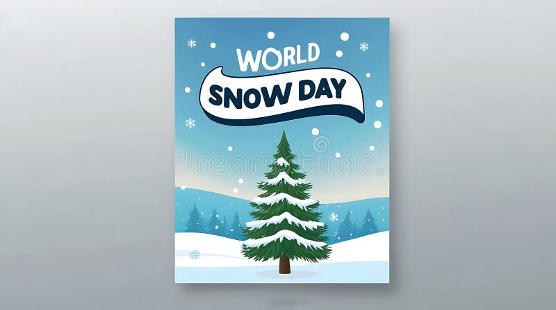 World Snow Day for Background or Banner Stock Illustration ...