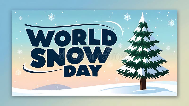 World Snow Day for Background or Banner Stock Illustration ...