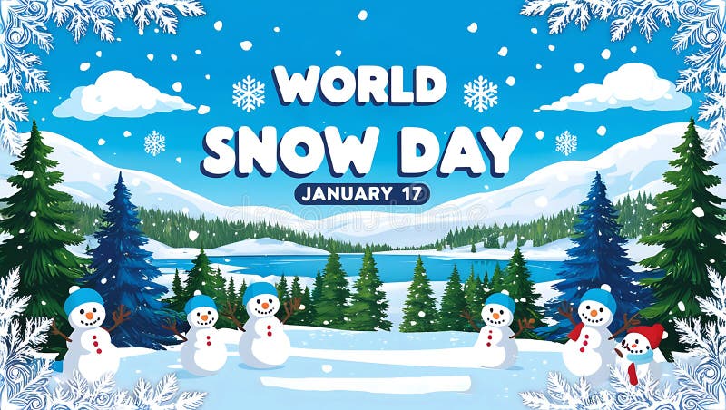 World Snow Day for Background or Banner Stock Illustration ...