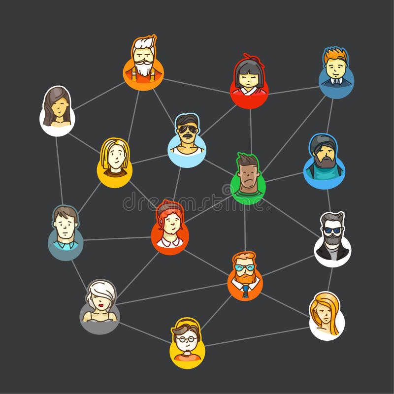 World Social Network Concept Stock Vector - Illustration of crowd ...