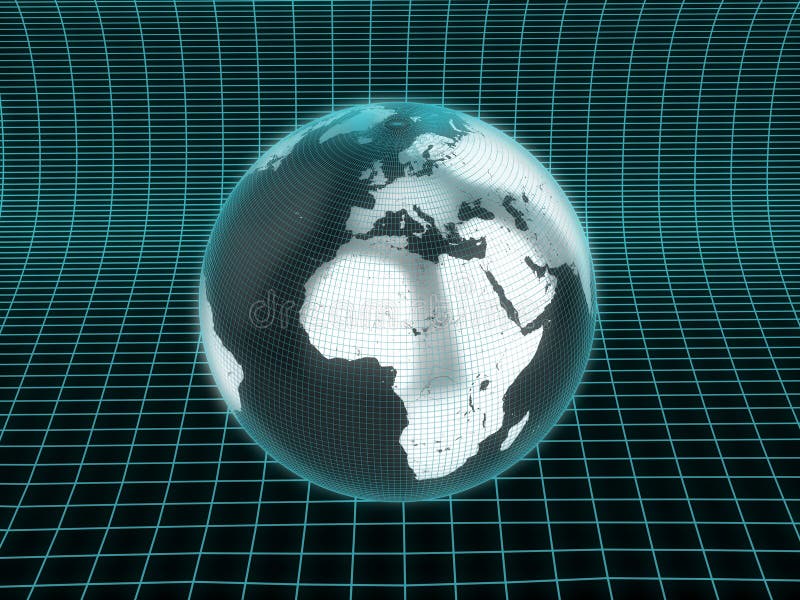 World Sourrounded by Modern Grid Stock Illustration - Illustration of ...