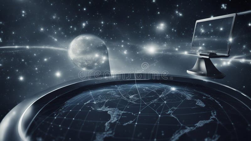 The World in the Space a Futuristic Scene of Internet Connection in ...