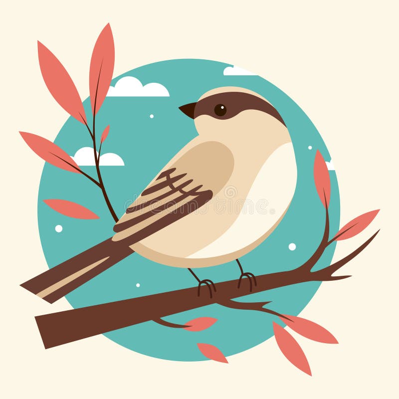 World Sparrow Day. Hello Spring Poster. Cute Hand Drawn Bird Stock ...