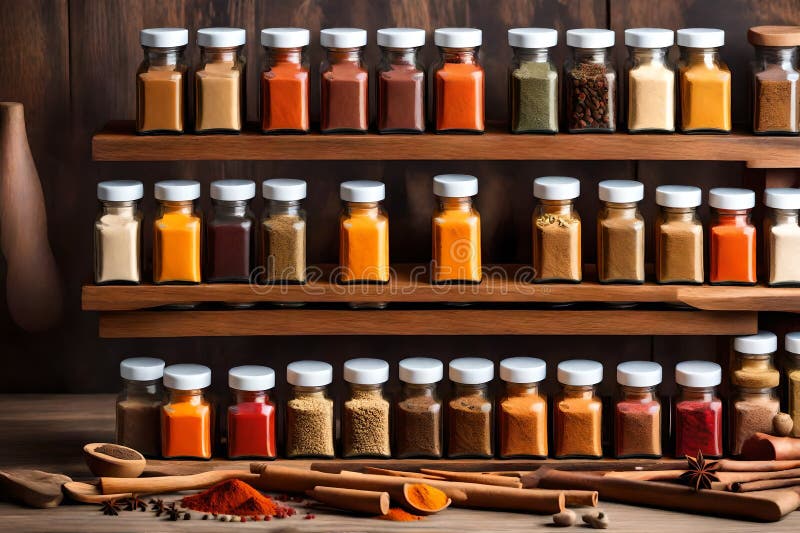 World of Spices: a Room Filled with Global Spice Collection Stock ...