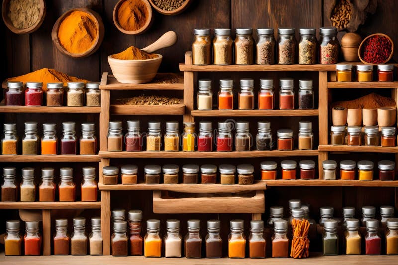 World of Spices: a Room Filled with Global Spice Varieties Stock ...