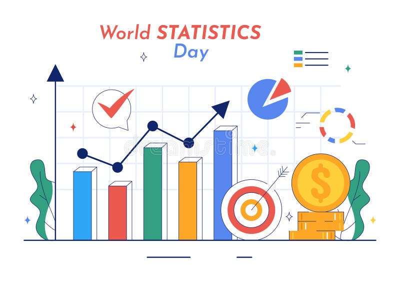 World Statistics Day Vector Illustration Featuring Data Calculation for ...