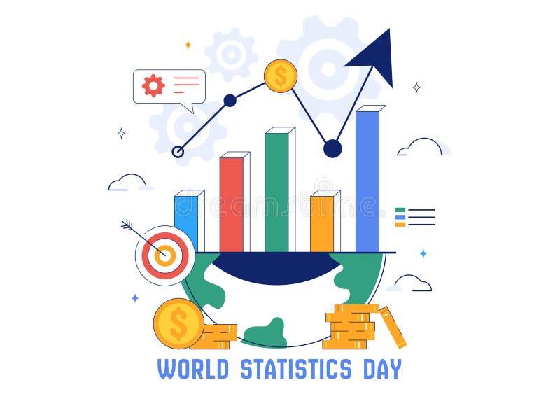 World Statistics Day Vector Illustration Featuring Data Calculation for ...