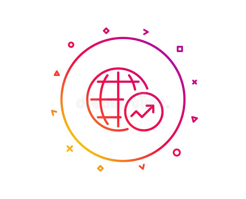 World Statistics Line Icon. Chart Sign. Vector Stock Vector ...