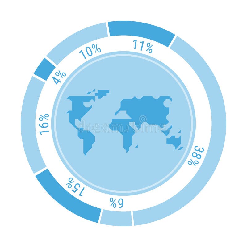 World Statistics Round Circle Chart Icon. Flat Vector Illustration ...