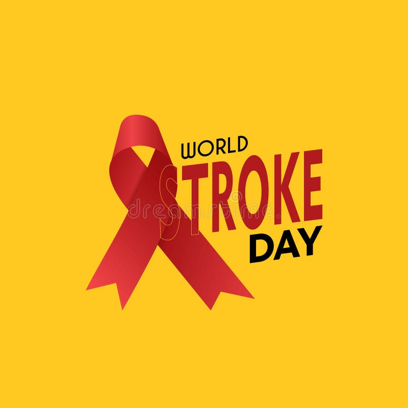 World Stroke Day Poster, Simple Design with Red Ribbon Stock Vector ...