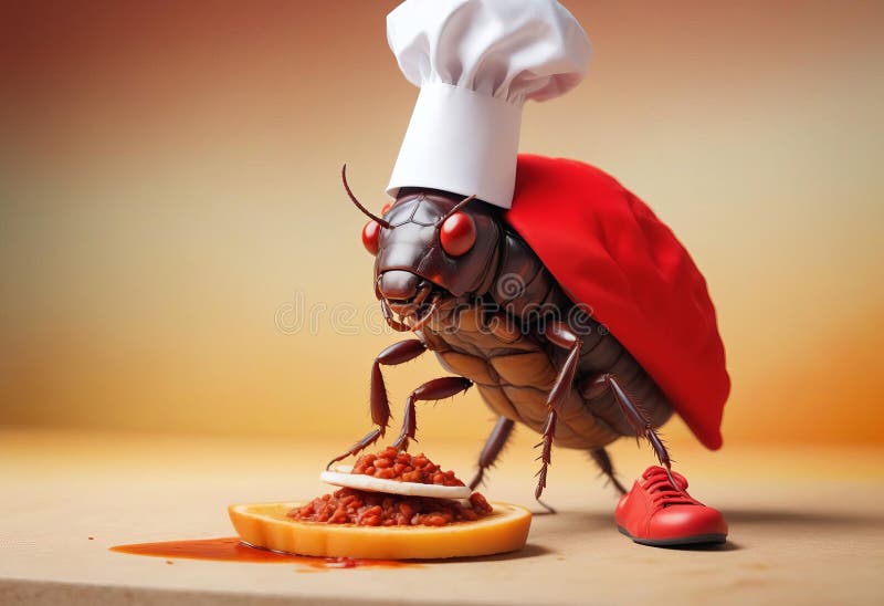 The World of a Stylish Cockroach Chef Stock Illustration - Illustration ...