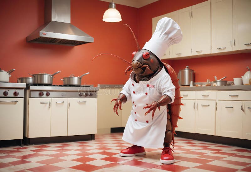 The World of a Stylish Cockroach Chef Stock Illustration - Illustration ...