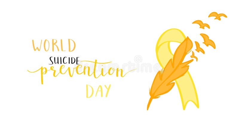 Suicide Prevention Month Yellow Ribbon Stock Illustrations – 85 Suicide ...