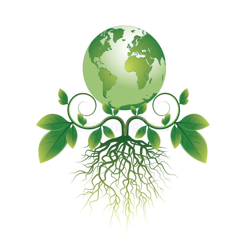 Planet with roots stock vector. Illustration of origins - 25244251