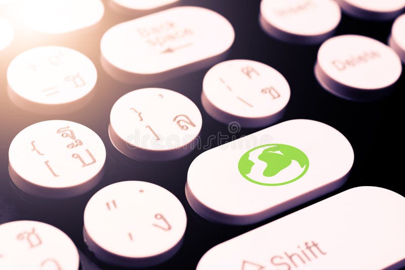 World symbol on keyboard stock image. Image of communication - 69128681