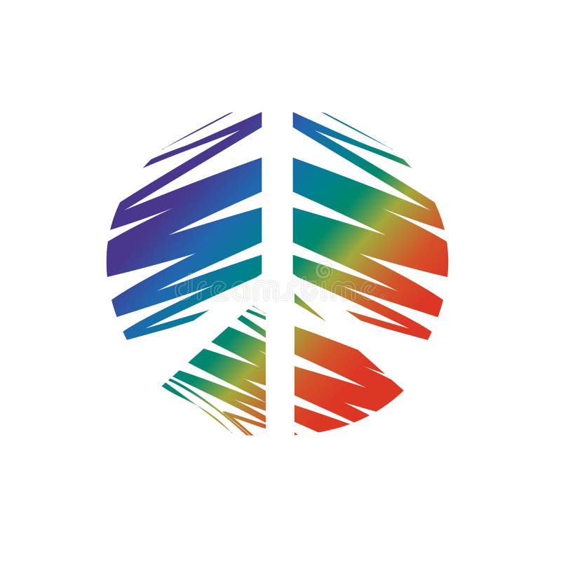 World Symbol of Peace in Colorful Strokes Stock Vector - Illustration ...