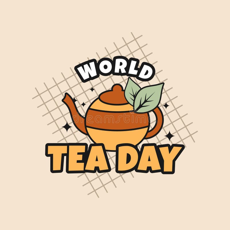 World Tea Day Retro Style Vector Design Stock Vector - Illustration of ...