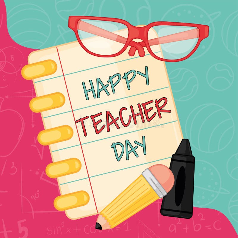 World Teacher Day Card Vector Stock Vector - Illustration of class ...