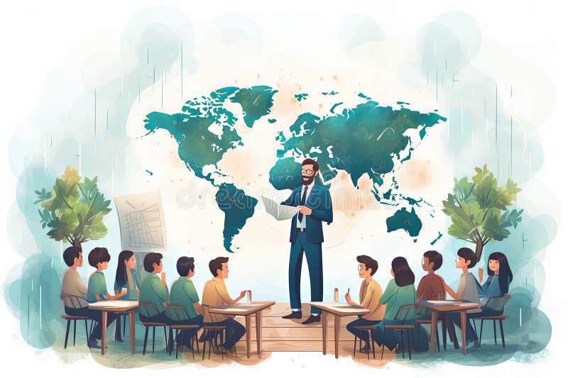 World Teachers Day Flat Illustration and School Teachers Blackboard ...