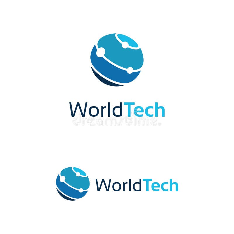 World Tech Logo Design Template Abstract Digital Vector Stock Vector ...