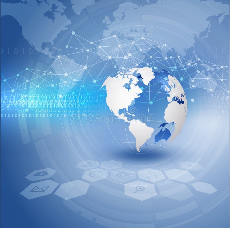 Abstract Binary Code World Map Stock Illustration - Illustration of futuristic, world: 40225245