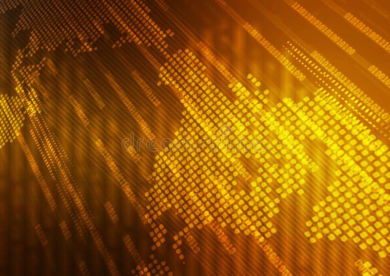 World Technology Background Yellow Stock Illustration - Illustration of ...