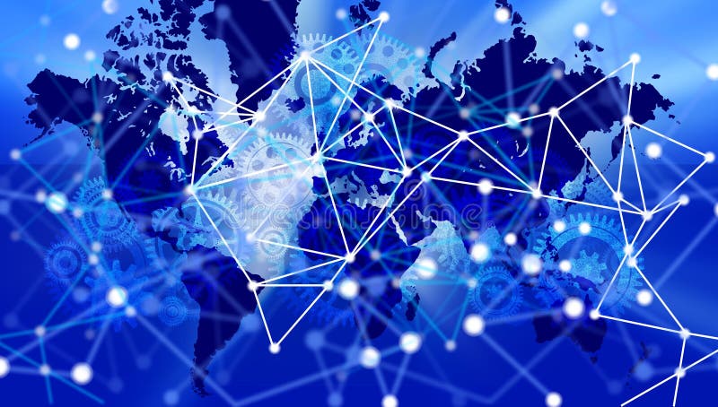 World Technology Business Banner Background. Connected Technology World ...