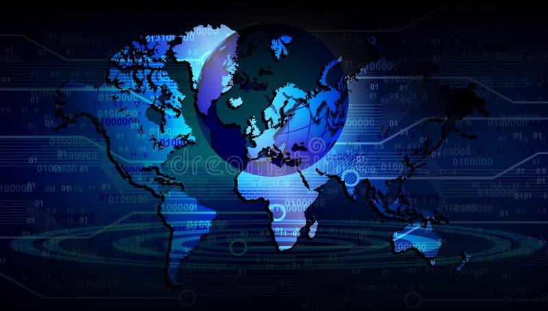 World Technology Business Banner Background. Connected Technology World ...