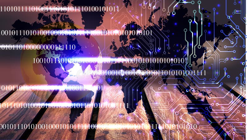 World Technology Business Banner Background. Connected Technology World ...