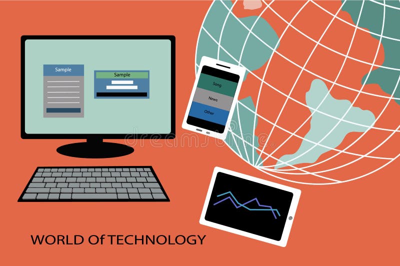 World of technology stock vector. Illustration of document - 74122504