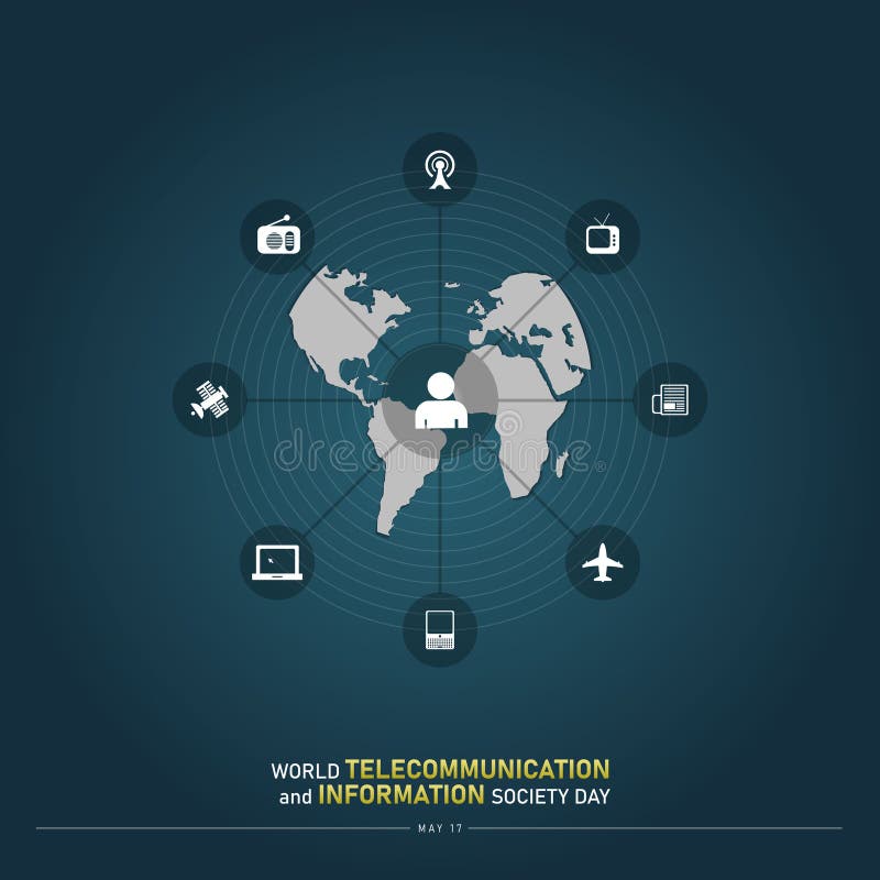 World Telecommunications Information Society Day, Vector with Signal ...