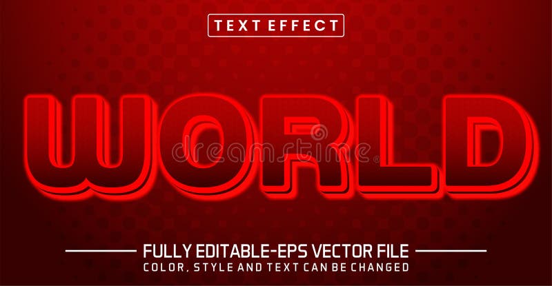 World Text Editable Style Effect Stock Vector - Illustration of poster ...