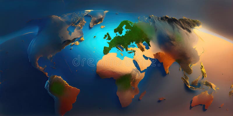 World Texture. Realistic and Detailed World Texture Stock Illustration ...