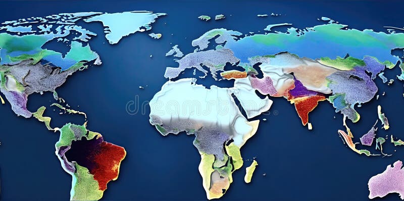 World Texture. Realistic and Detailed World Texture Stock Illustration ...