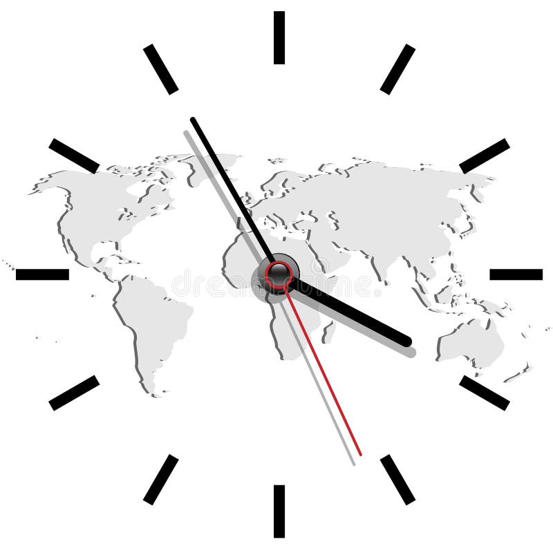 World map and region time stock vector. Illustration of vector - 5029084