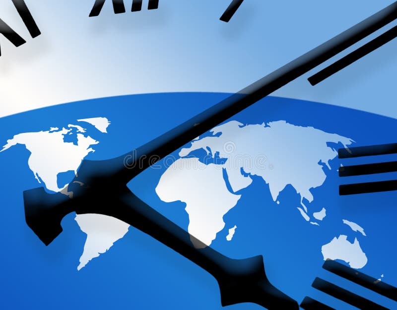 World Map with time zones stock vector. Illustration of sphere - 13096586