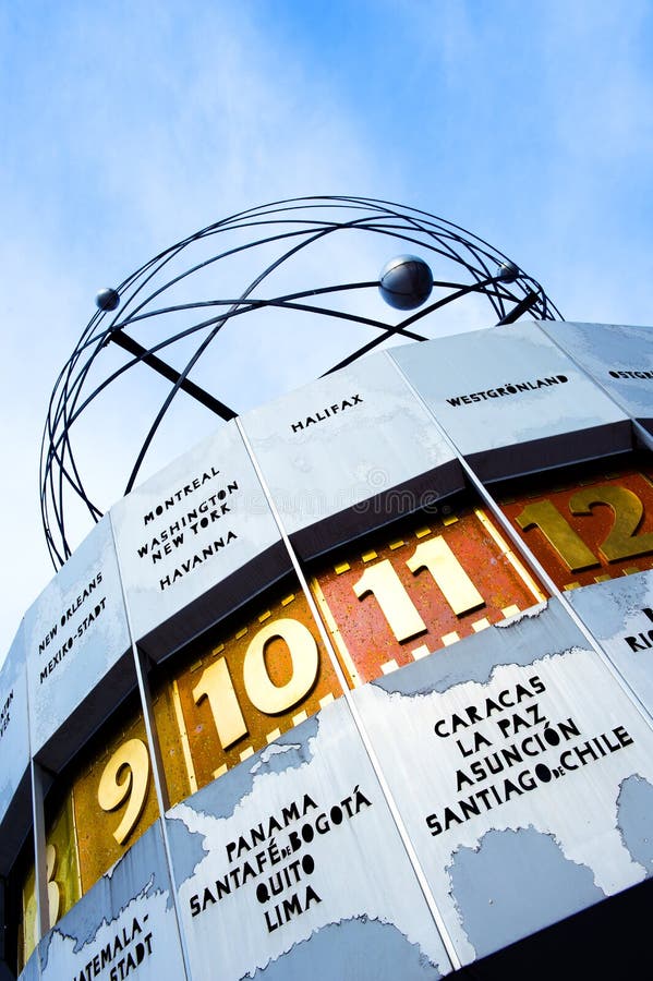 World- Time Clock Berlin Germany Editorial Stock Photo - Image of city ...