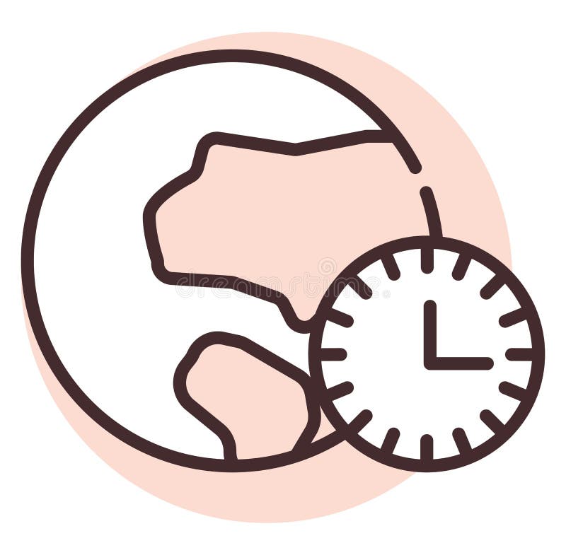 World clock time, icon stock vector. Illustration of world - 259782986