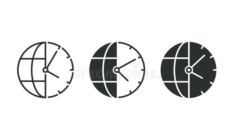 World Time Icon. Illustration Vector Stock Vector - Illustration of ...