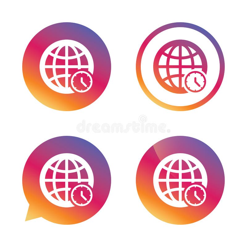 World Time Sign Icon. Universal Time Symbol. Stock Illustration ...