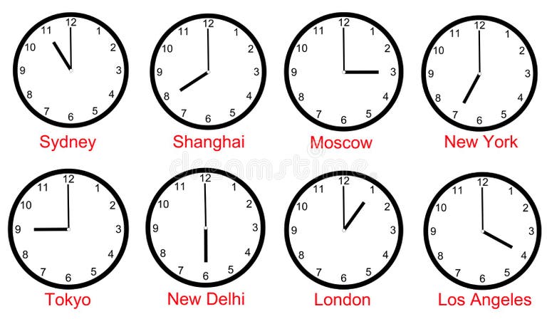 Clock Different Times Stock Illustrations – 144 Clock Different Times ...