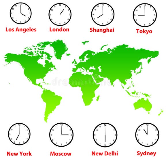 Clock Different Times Stock Illustrations – 174 Clock Different Times ...