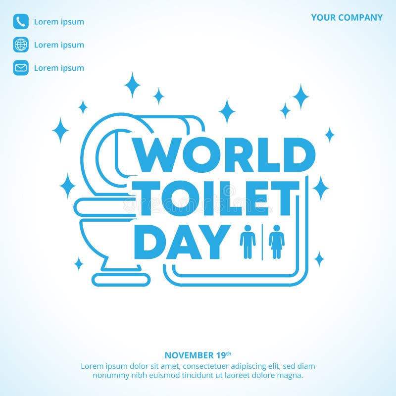 World Toilet Day Background with Illustration of a Clean Toilet Stock ...