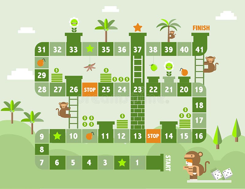 World Tour Board Game Template,Funny Frame, Ladders Game,Vector ...