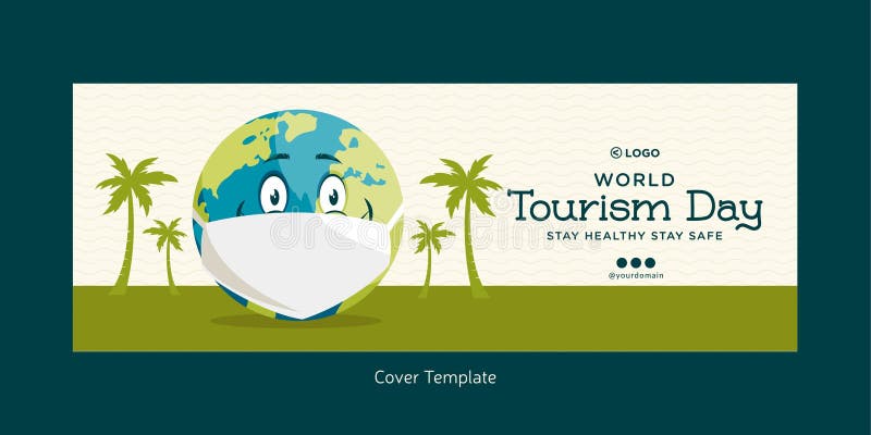 World Tourism Day Cover Page Design Stock Vector - Illustration of palm ...