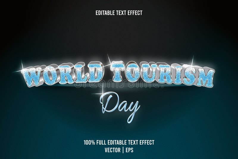 World Tourism Day Editable Text Effect 3 Dimension Emboss Luxury Style ...